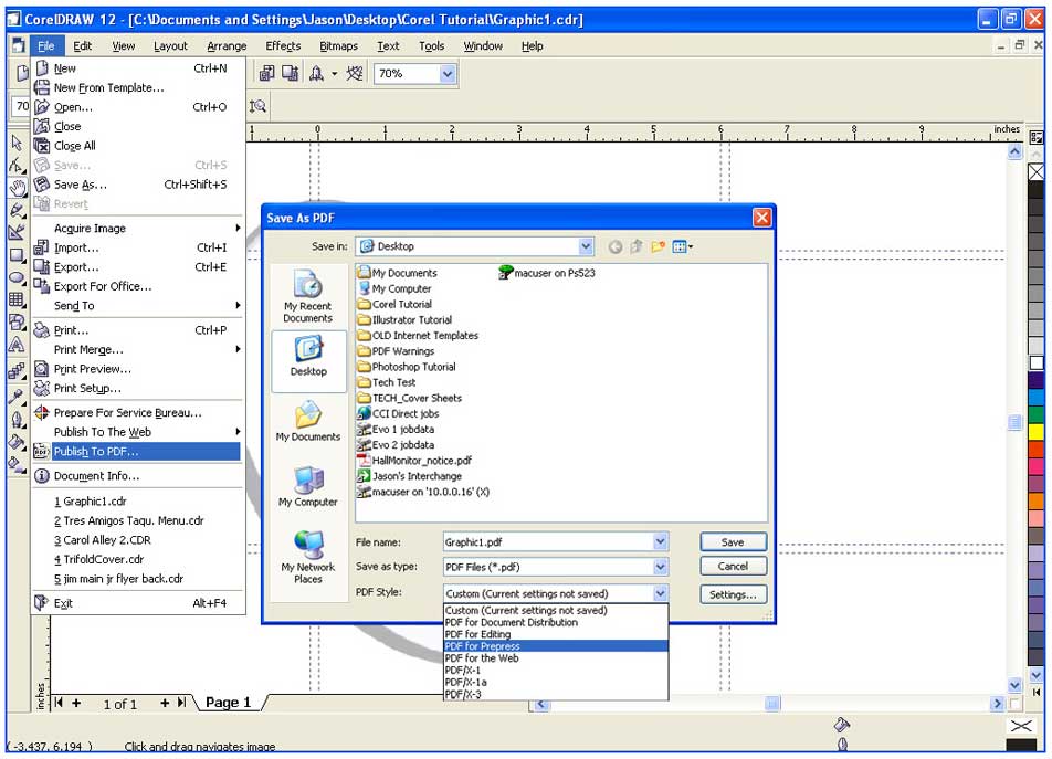 Colordigit 16 How To Save A Corel Draw Document To A Print Ready 